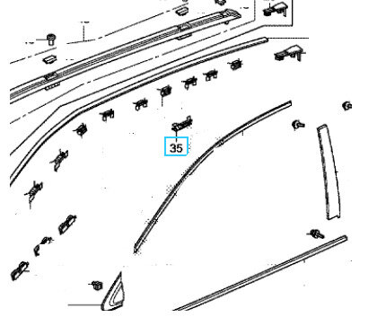 Фиксатор A, молдинг крыши (натуральный) (Оригинал)