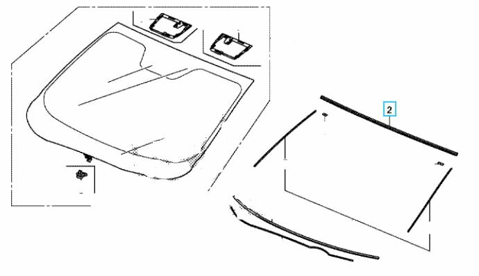 Молдинг лобового стекла для Honda CR-V V 2017-2023.