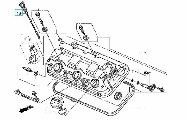 Щуп масляный двигателя Honda/Acura 3.0L/3.5L/3.7L V6; Артикул Honda: 15650RCAA02 (Оригинал)
