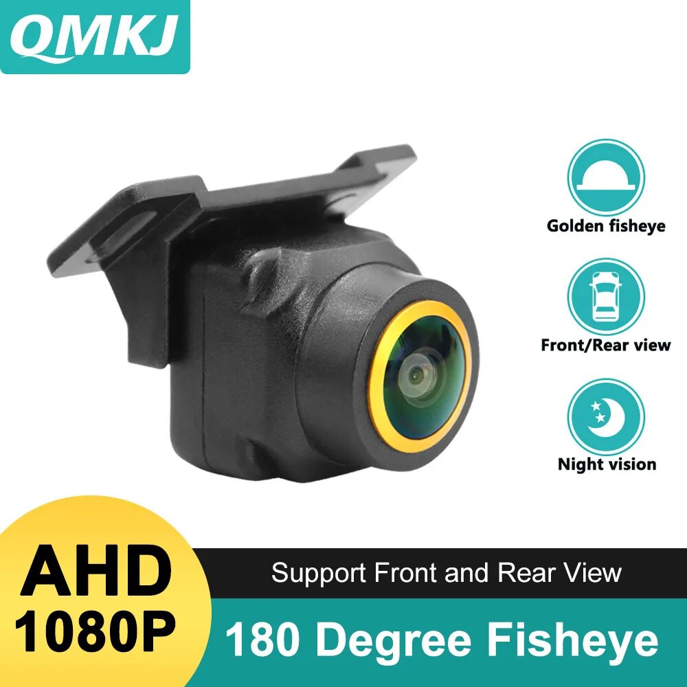 QMKJ 1080P CCD Starlight ночного видения «рыбий глаз» Водонепроницаемая камера помощи при парковке автомобиля HD заднего вида резервная камера заднего вида