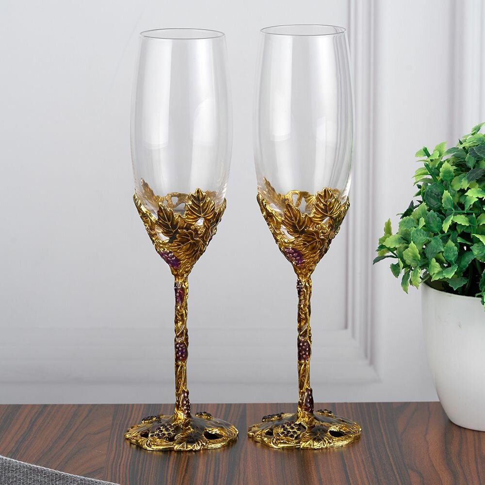 Набор из 2 бокалов для шампанского "Виноградная лоза"