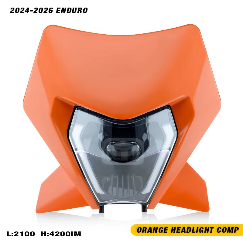 POWERZONE супер яркая мотоциклетная фара для KTM EXC SXF XCW MX 2024-2026, фара, фара, супермото, велосипед для грязи, эндуро Оранжевый, 24-26 Orange Light