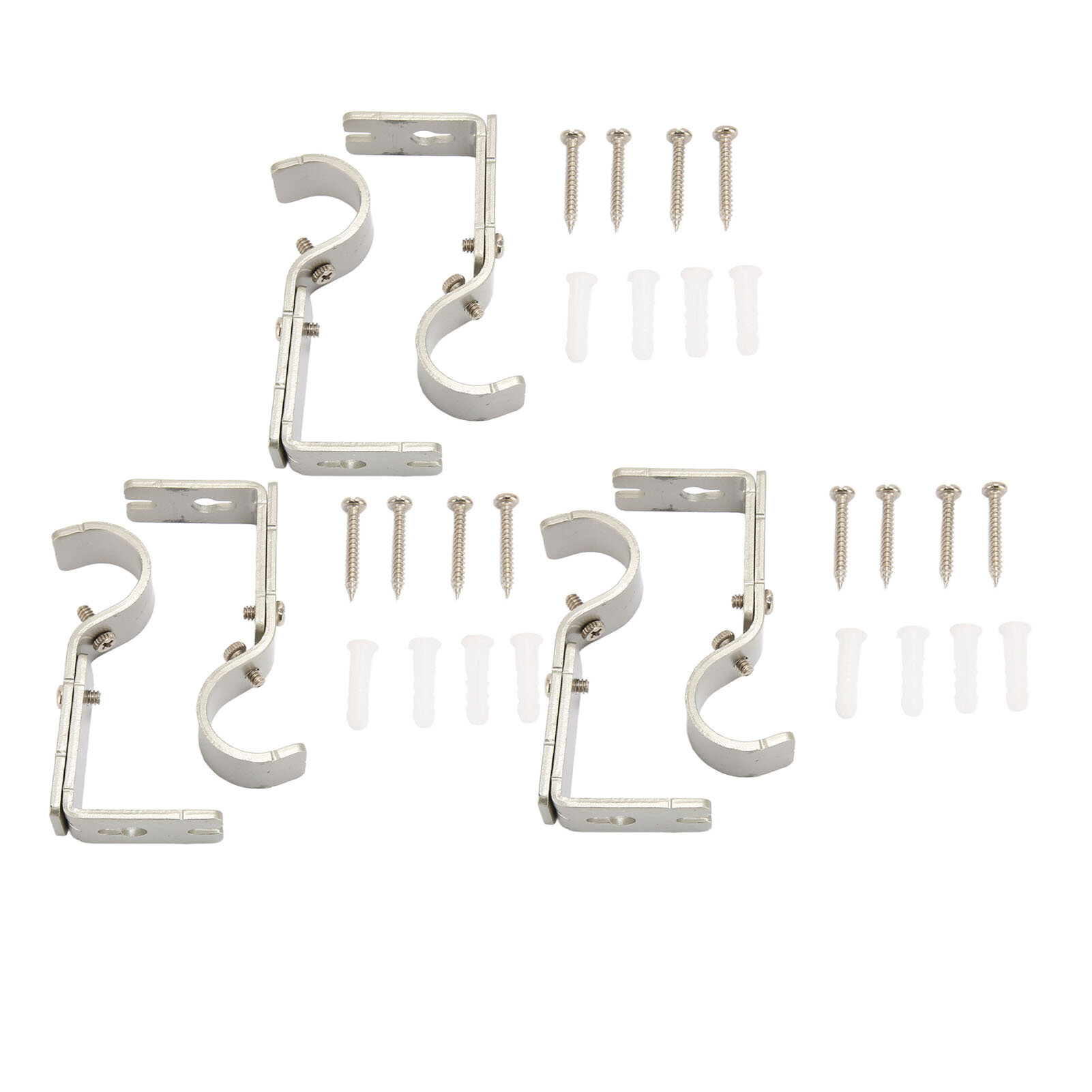 Кронштейны для карнизов (6 шт.), регулируемые, для римских штор, серебристые