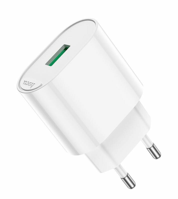 Блок питания сетевой USB+USB-С HOCO C109A, Fighter, PD 20W, QC 18W, белый