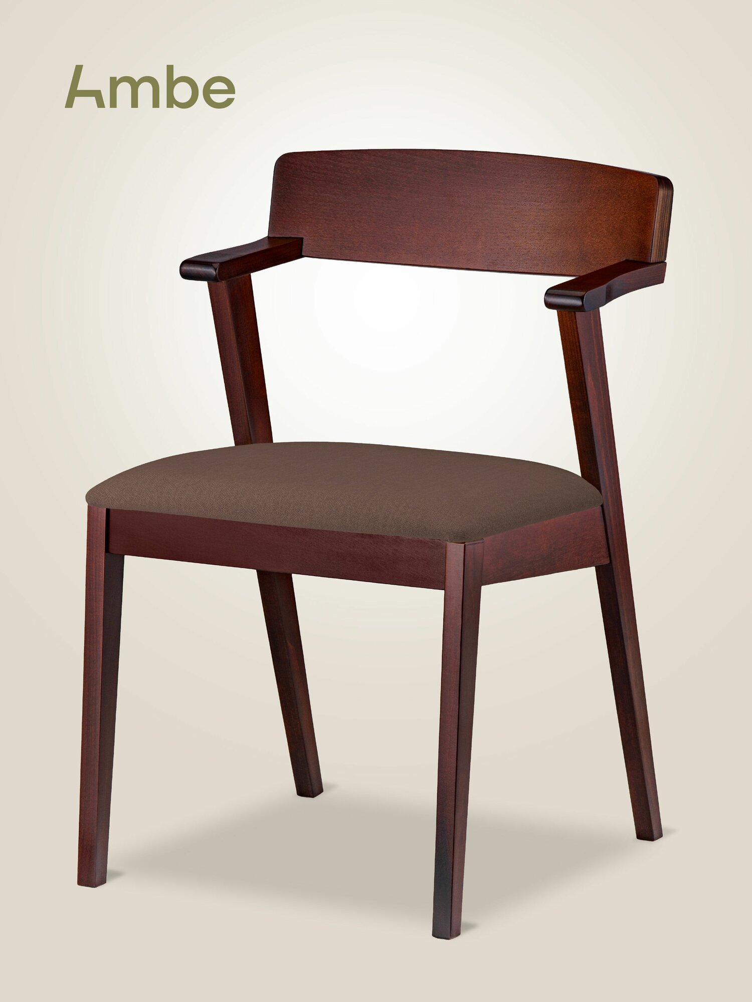 Стул для кухни и дома, Ambe Кейн, кресло из массива бука, Античный орех, Коричневый велюр