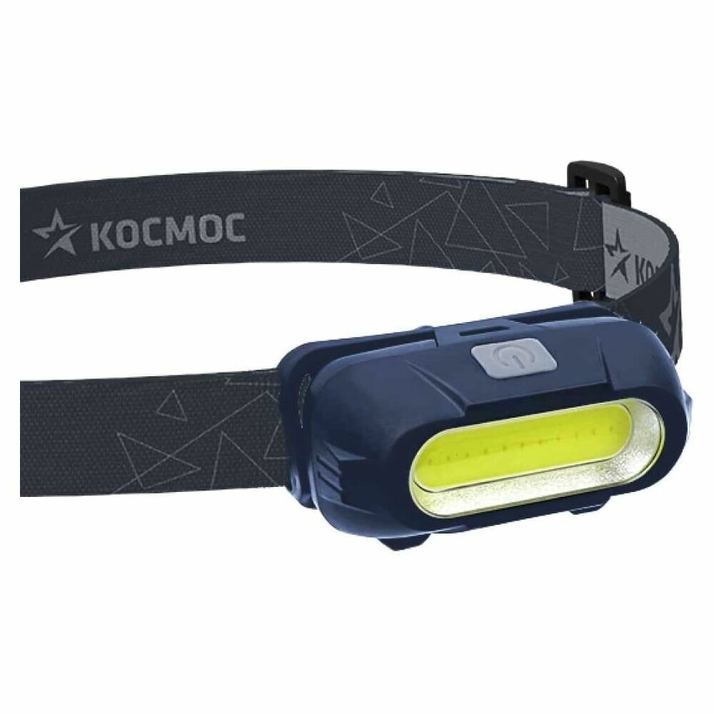 Фонарь аккумуляторный налобный 3Вт COB LED съемный Li-ion 18650 800мА. ч корпус ABS-пластик USB-шнур type C регулируемый эласт. ремешок космос KOC514L