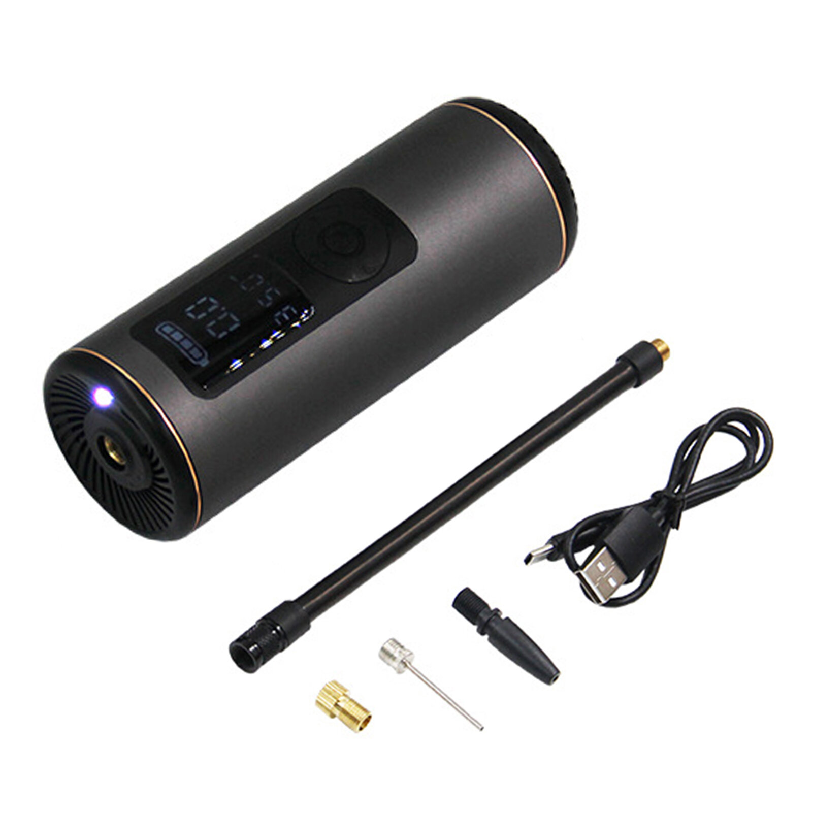 Автомобильный портативный беcпроводной компрессор с цифровым манометром для шин велосипеда мяча мотоцикла ht-0288