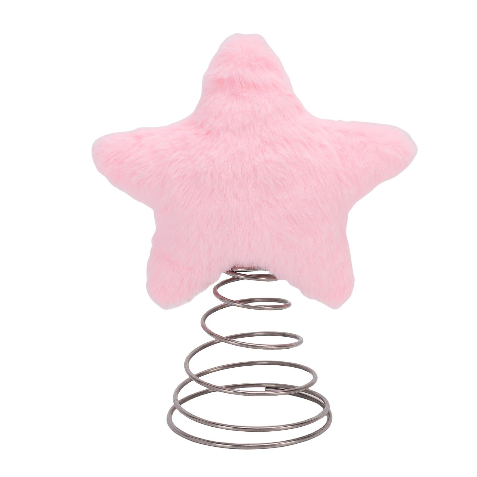 Очаровательная плюшевая верхушка для елки в виде звезды для рождественской вечеринки, украшения рабочего стола и дома, розовая.