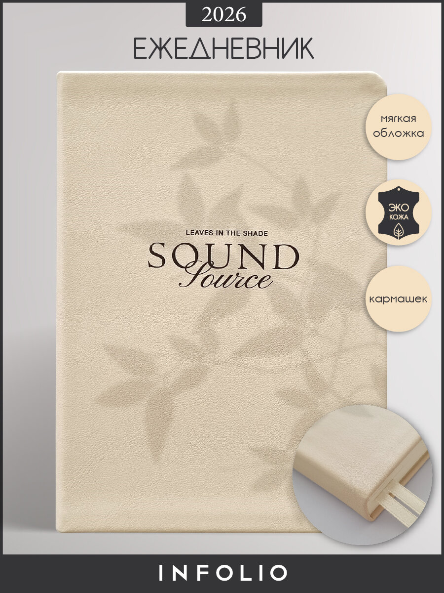 Датированный ежедневник 2026 INFOLIO "Shadow" А5 на 176 листов, мягкая обложка из экокожи