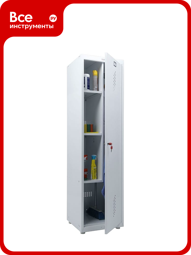 Шкаф медицинский Практик МД 1 ШМ-SS S26199301509, для хранения рабочей одежды хоз, регулируемый, 30 мм, 1900 мм