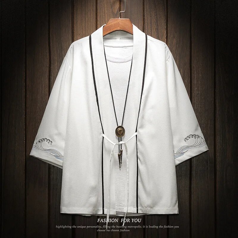 Мужское кимоно из хлопка CEARPION Белый, XXL, Kimono Style 7