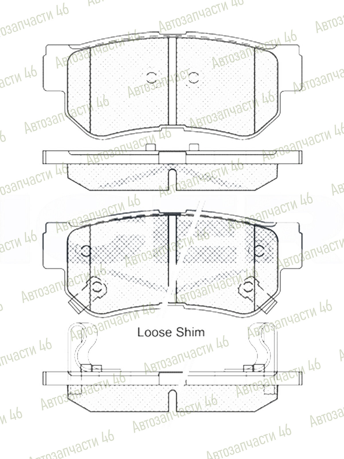 Колодки тормозные задние дисковые Хундай Гетс Hyundai Getz Испания