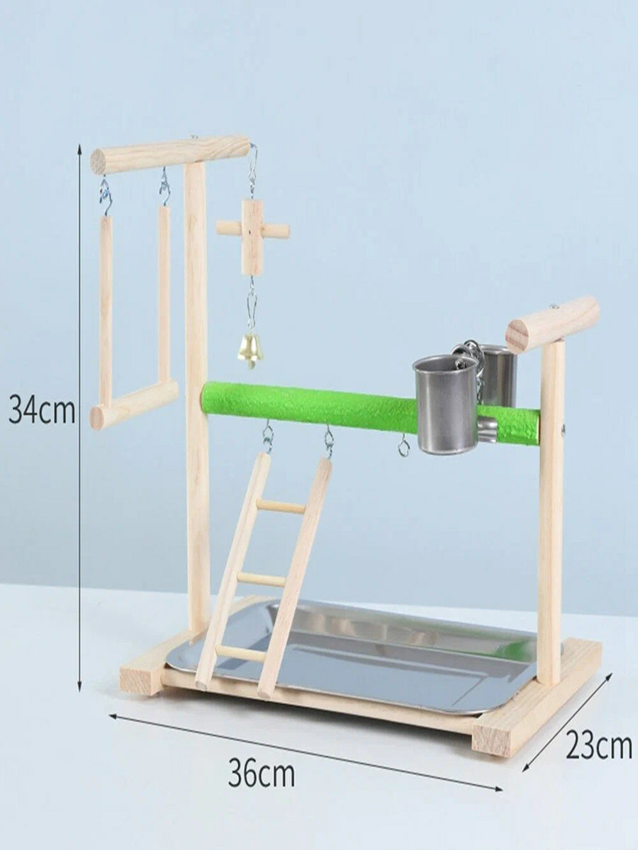 Игровая площадка для птиц, 34 х 36 х 23 см, деревянный