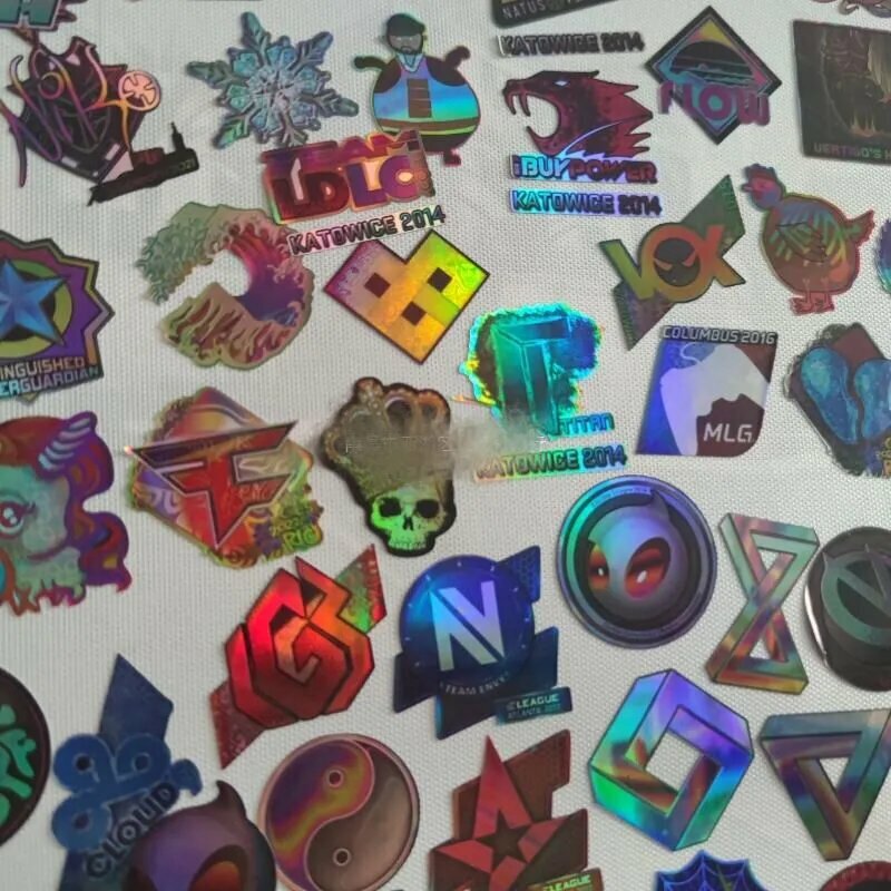 Голографические наклейки CSGO, 140 шт набор, стикеры Reason Gaming с эффектом голограммы, водостойкие и устойчивые к истиранию, декор для геймеров и консолей, подарок фанату Counter Strike