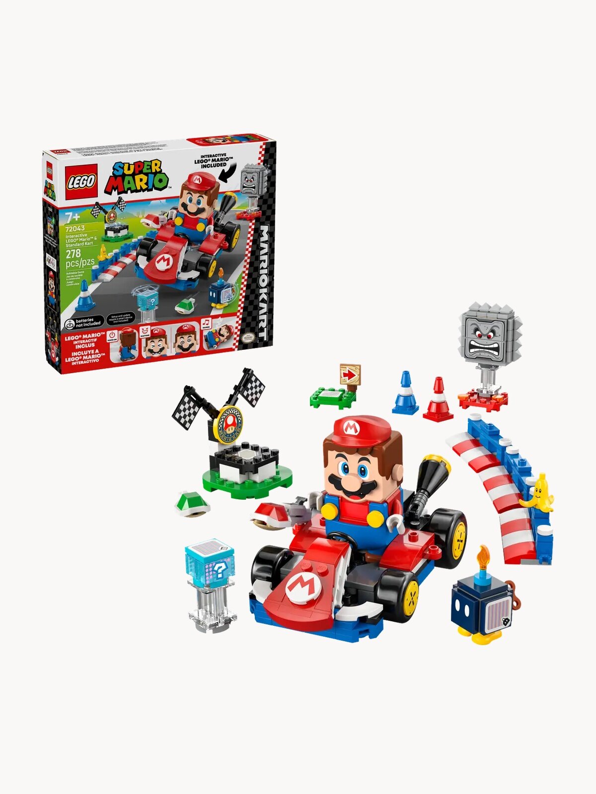 Конструктор LEGO Super Mario 72043 Mario Kart: Интерактивный Марио и стандартный карт, 278 дет.