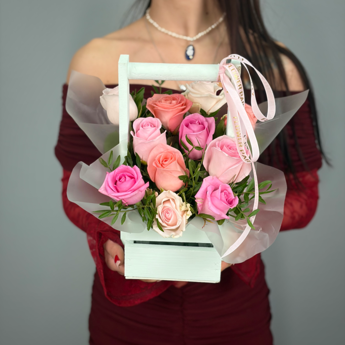 Цветы в ящике Цветочная валентинка №1 от «365 Поводов» - живые цветы с доставкой