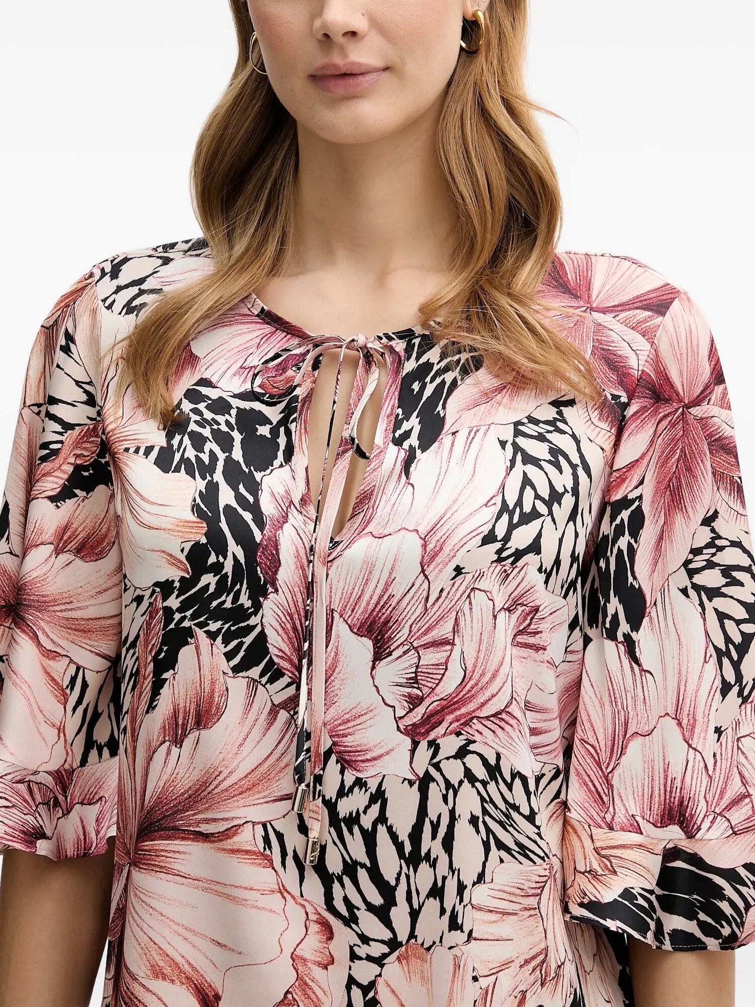 Блуза Joseph Ribkoff Floral ruffled blouse, размер 38 — фото 1
