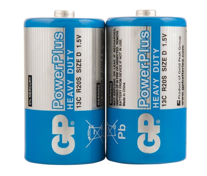 Комплект 8 шт, Батарейка GP PowerPlus D (R20) 13G солевая, OS2