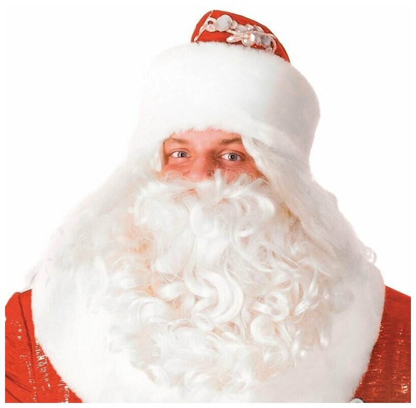 Карнавальный парик Веселуха "Дед Мороз", 160 г