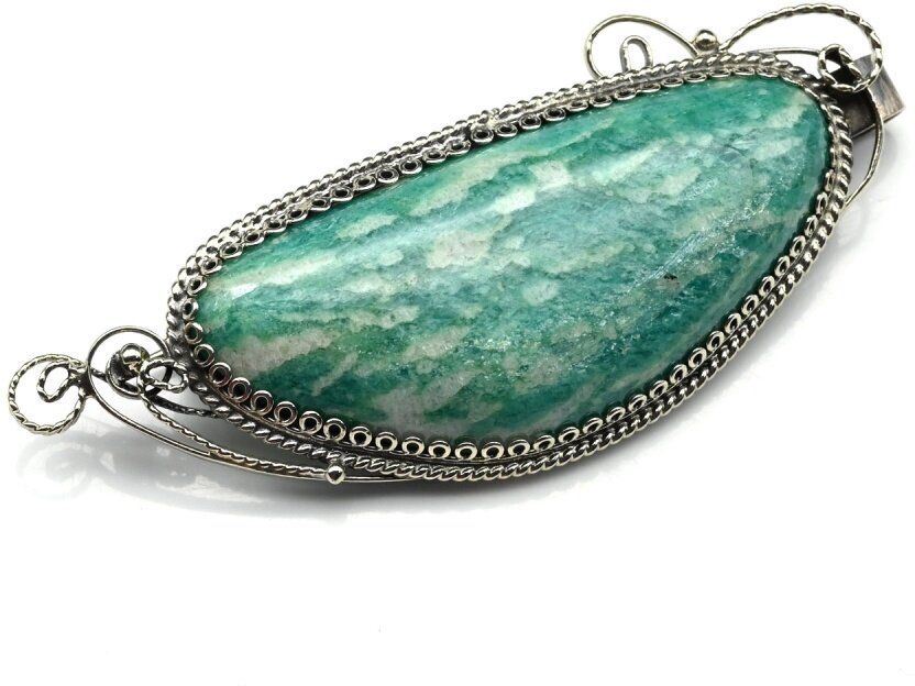 Брошь, амазонит