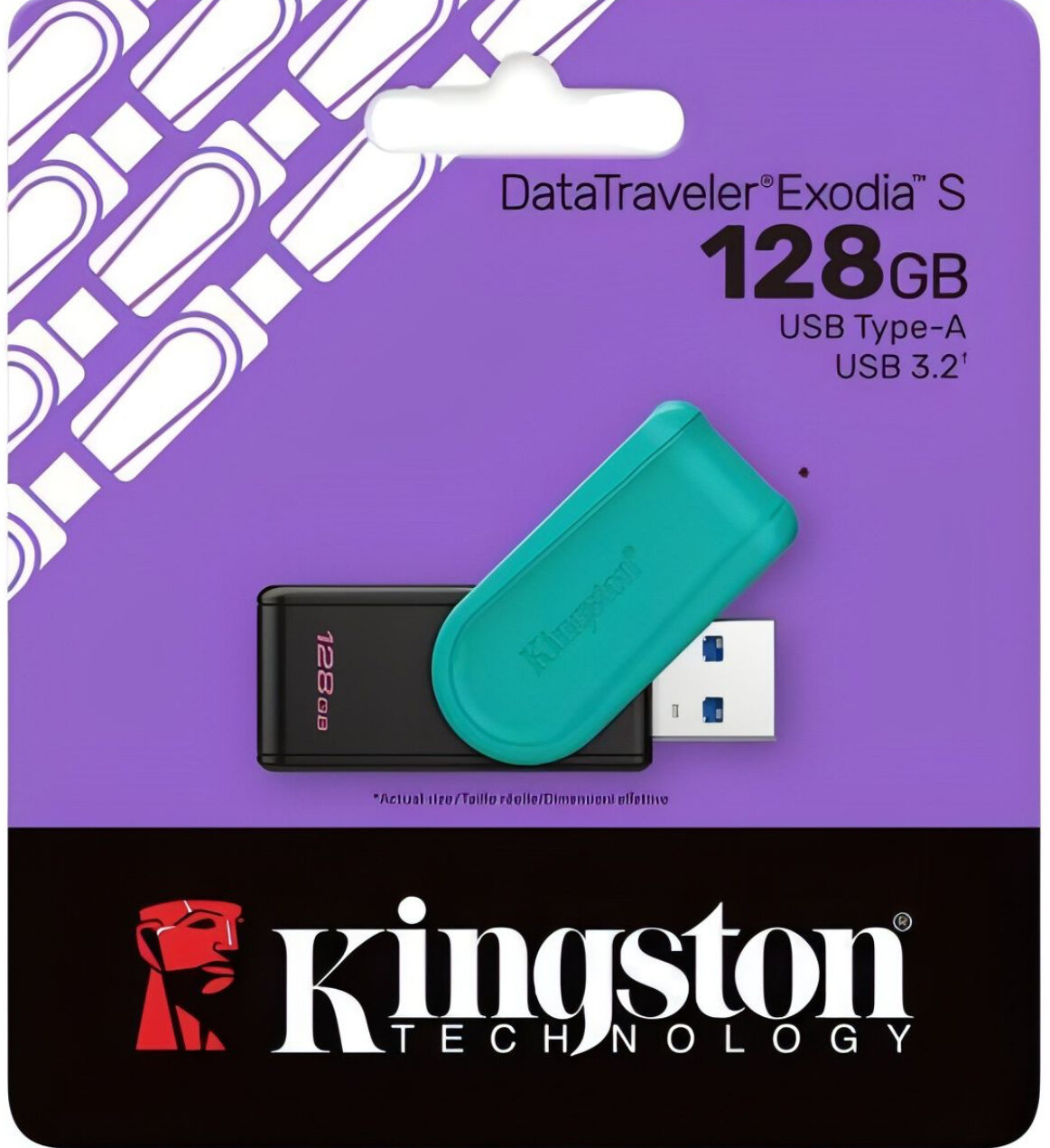 Kingston Носитель информации USB Drive 128GB DataTraveler Exodia S USB3.2 Gen.1 DTXS 128GB
