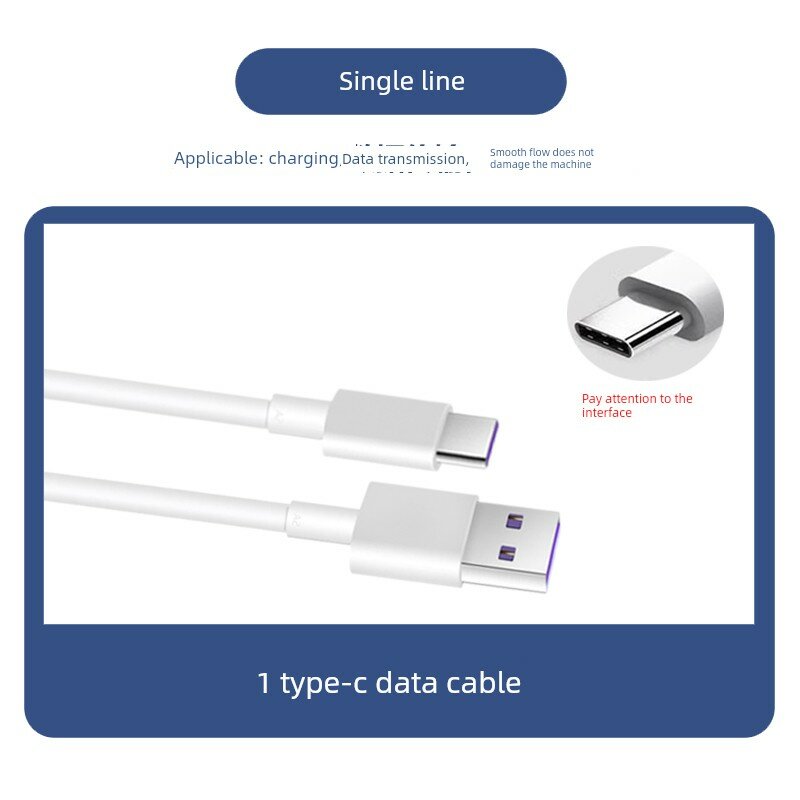 Кабель быстрой зарядки USB Type-C 1,5 метра, одна штука для смартфонов