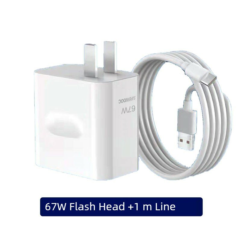 Совместимый адаптер быстрой зарядки 67 Вт с 1-метровым USB-C кабелем для OPPO K11x, оригинальное качество, эффективная