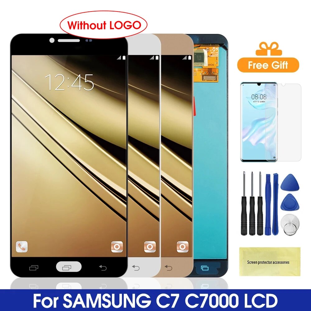 Дисплей Super AMOLED Gold для Samsung Galaxy C7 C7000, 5.7"