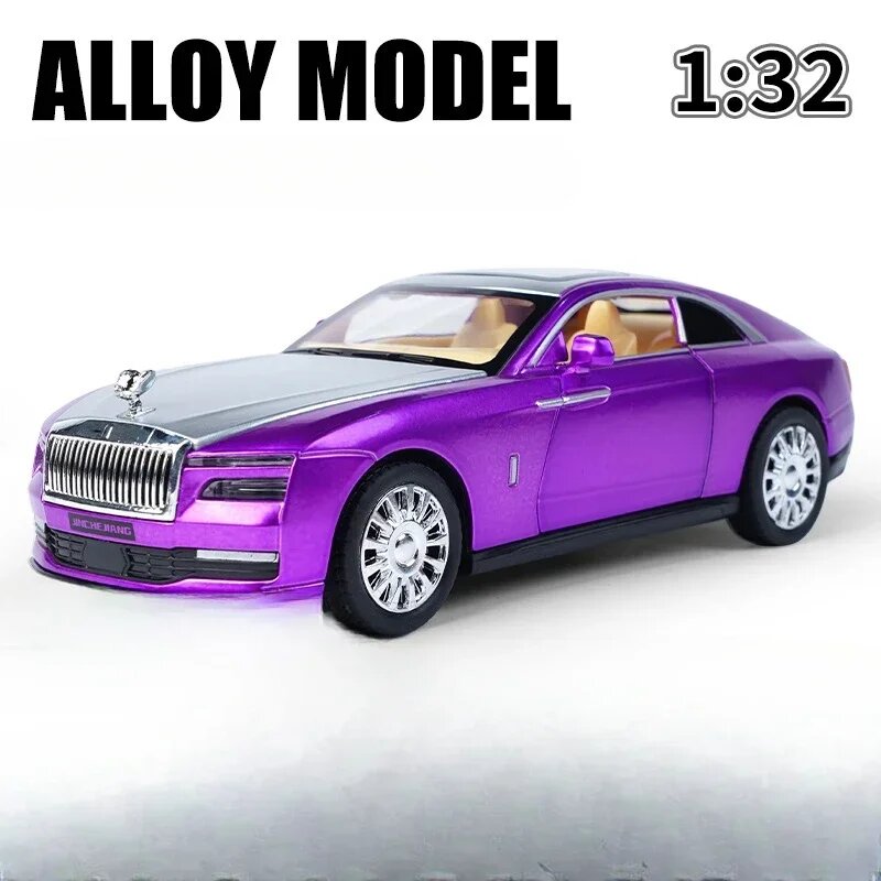 Масштабная Модель Автомобиля Rolls Royce Spectre 1:32, Коллекционная Миниатюрная Металлическая Машинка Со Звуком