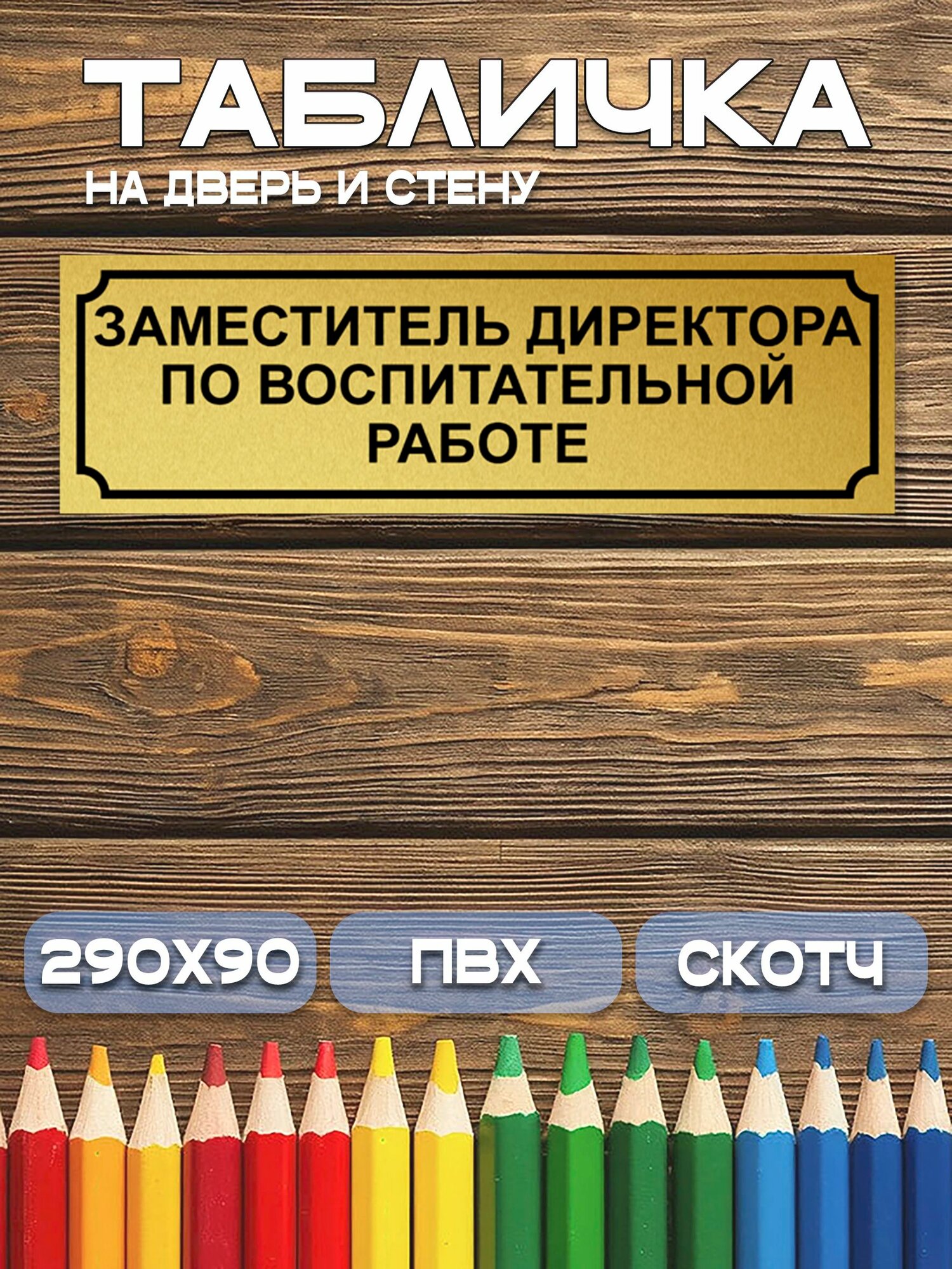 Табличка Заместитель директора по воспитательной работе 9х29 см. на дверь и стену,