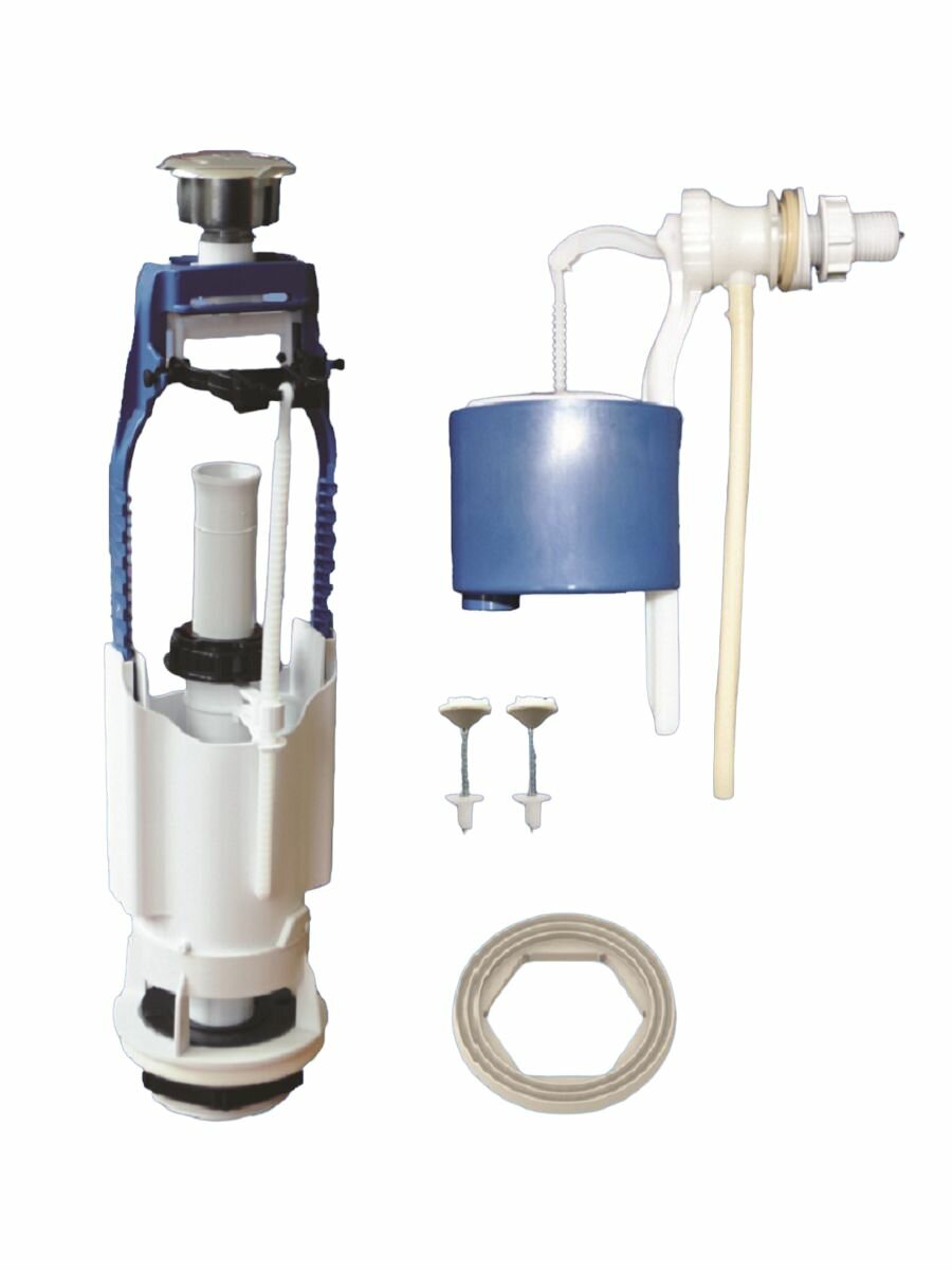 Комплект арматуры в смывной бачок унитаза Уклад(г. Псков) А105.54.14.3 Однорежимный клапан с боковым подключением