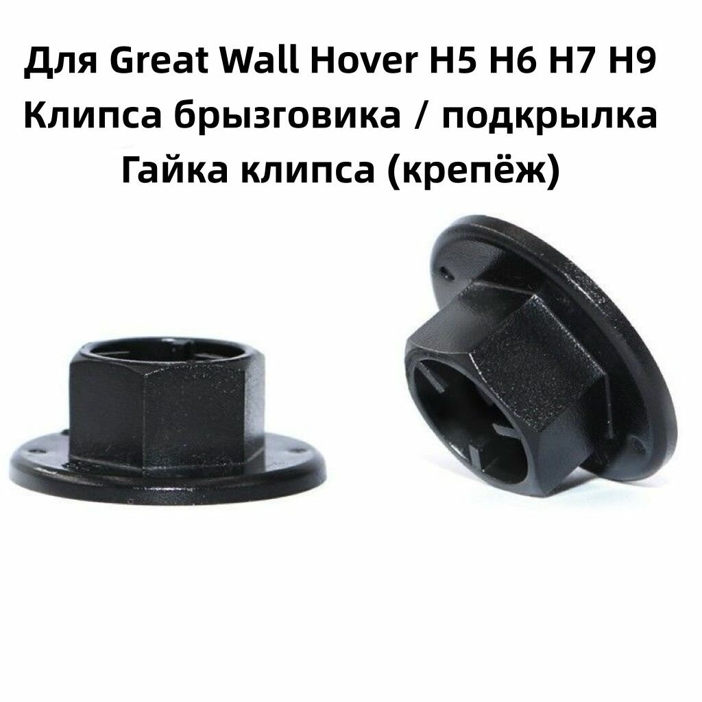 Крепёж колесной арки Great Wall Hover H5 H6 H7 H9 — гайка и клипса для брызговика и подкрылка, запасные крепления