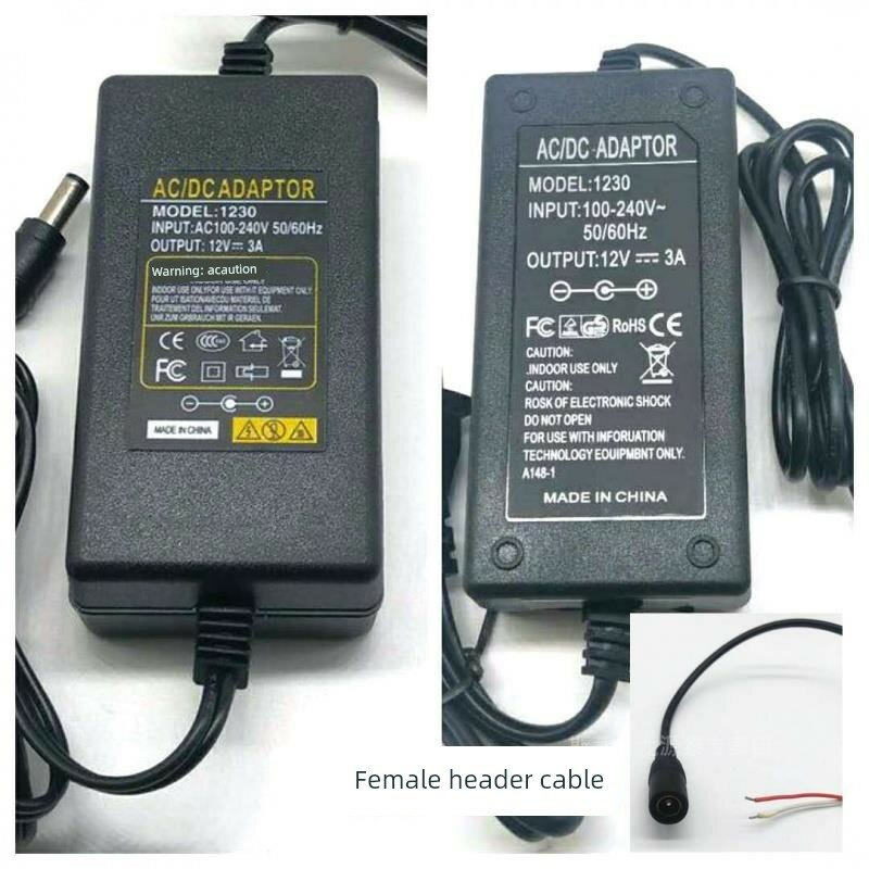 Адаптер питания 220В AC в 12В DC с USB Type A женским разъемом - 3А, подходит для бытовых приборов, пылесоса,