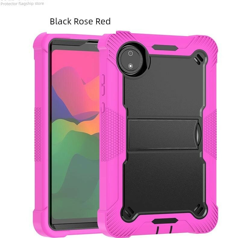 Чехол защитный для Redmi Pad SE 8.7 дюймов с подставкой - стиль Tongjiezhe A-Style черно-розовый