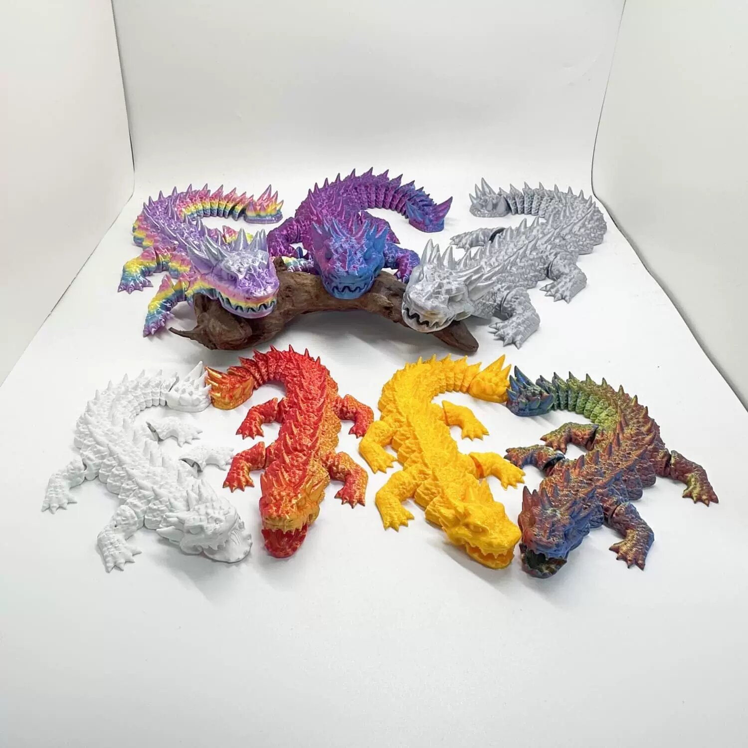 Реалистичная 3D-печатная игрушка-крокодил-дракон для детей с подвижными суставами, идеально подходит для игр, украшения