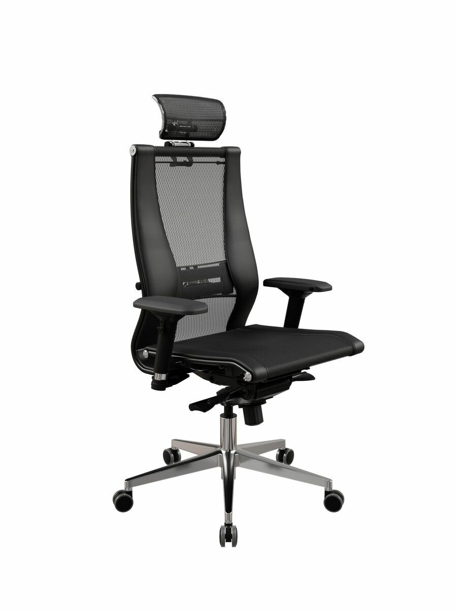 Кресло офисное Samurai L2-14D - TS+Infinity Black\хромированное пятилучие