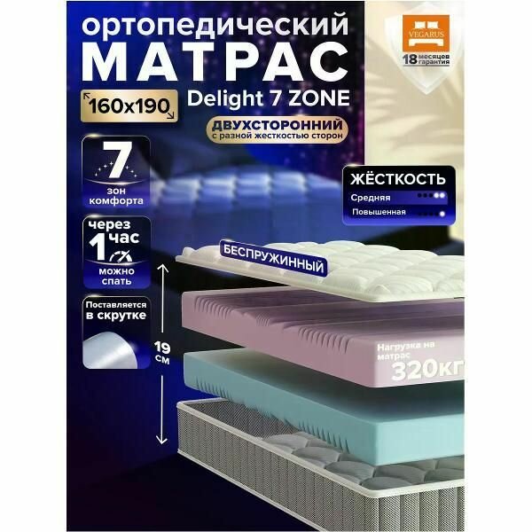 Матрас VEGARUS Delight 7 zone 190х160