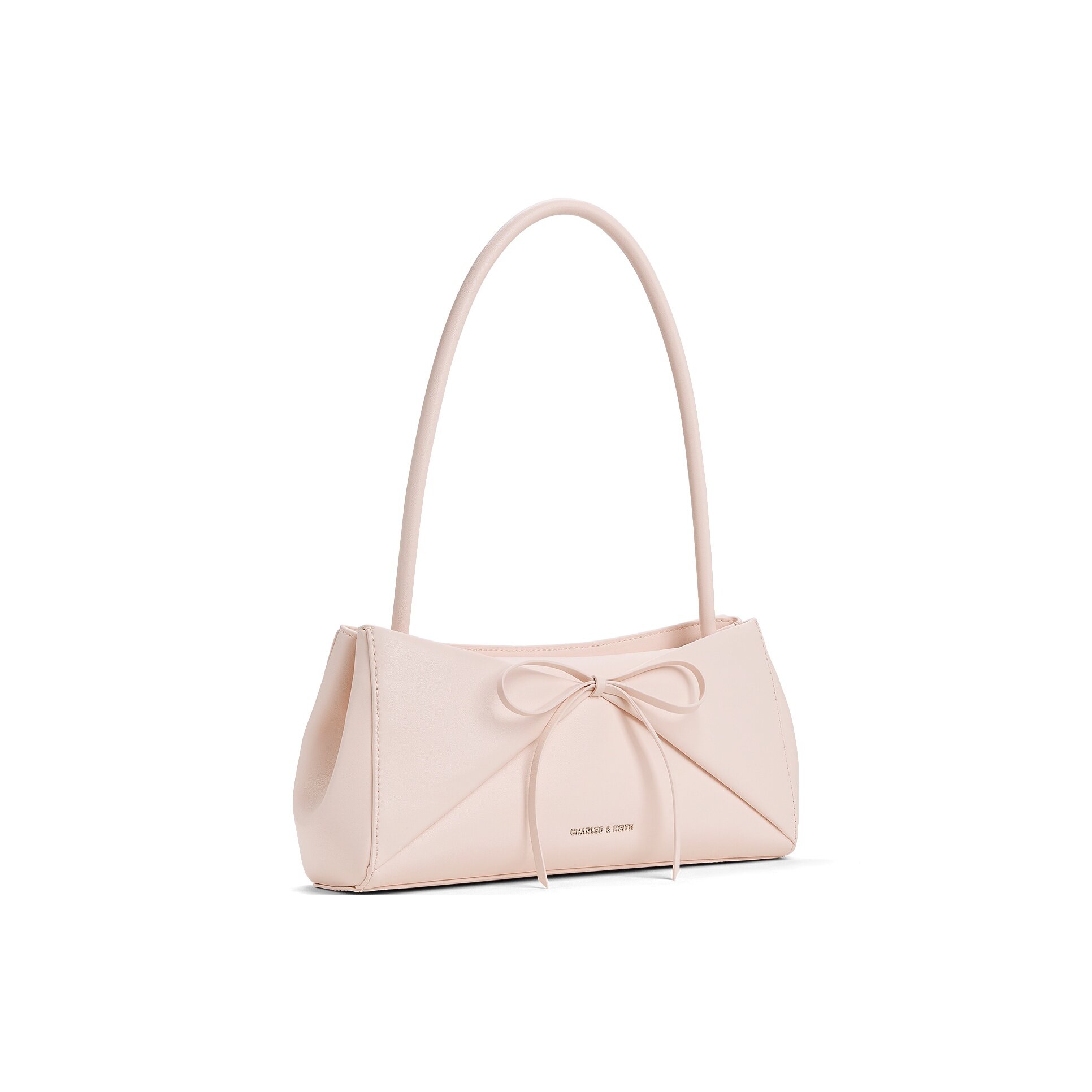 Сумка CHARLES & KEITH, фактура вязаная, светло-розовый — фото 1