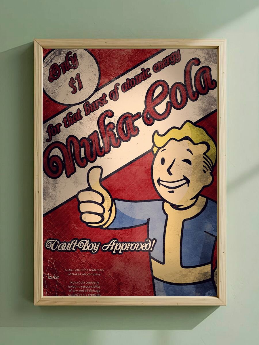 Постер, плакат на стену "Nuka Cola Fallout 4 Игра" 42 см х 29,7 см (А3)
