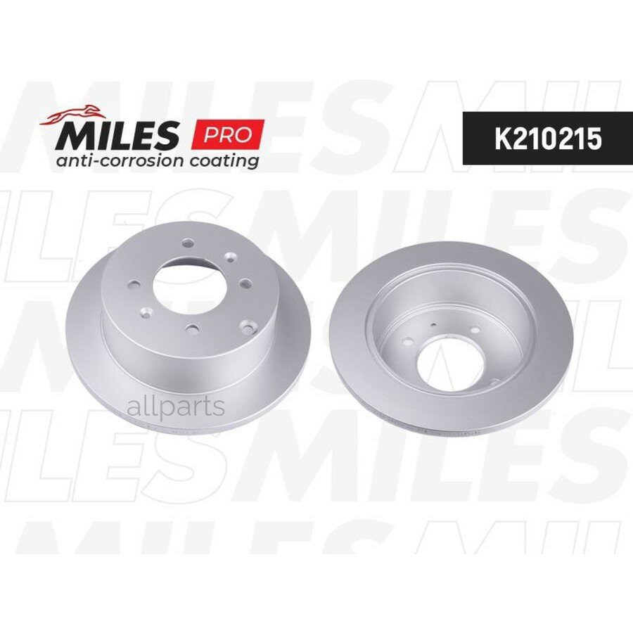MILES K210215 Диск тормозной HYUNDAI MATRIX 01-/SONATA 98-/KIA MAGENTIS 01- задний D=262мм.