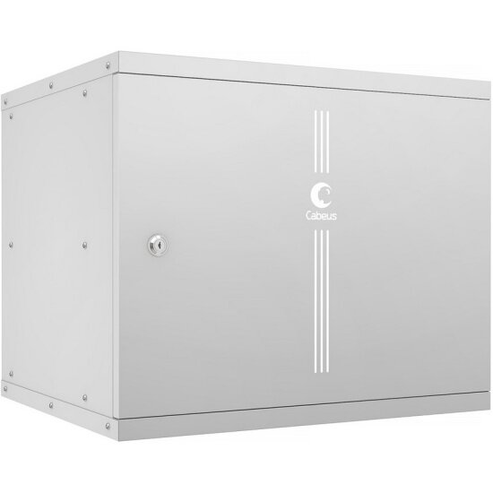 Шкаф телекоммуникационный настенный Cabeus 19" 9U, WSC-05D-9U55/45m серия LIGHT разборный, дверь металл, цвет серый