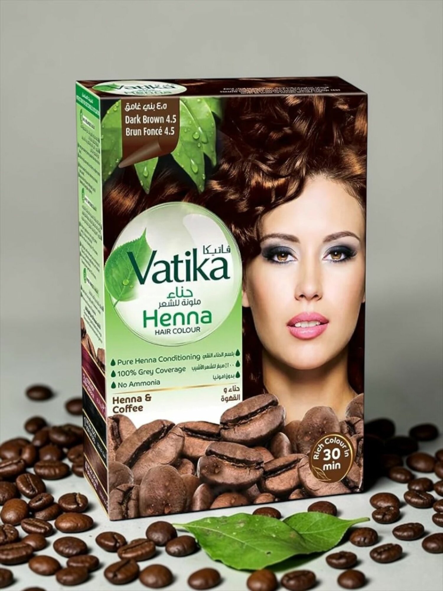 Dabur Vatika Натуральная краска для волос с хной Henna Natural темно-коричневый 6 шт по 10 г