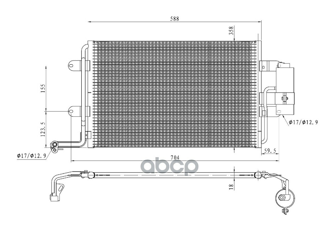 Радиатор кондиционера AUDI A3 96- M-TEX арт. MTR35227