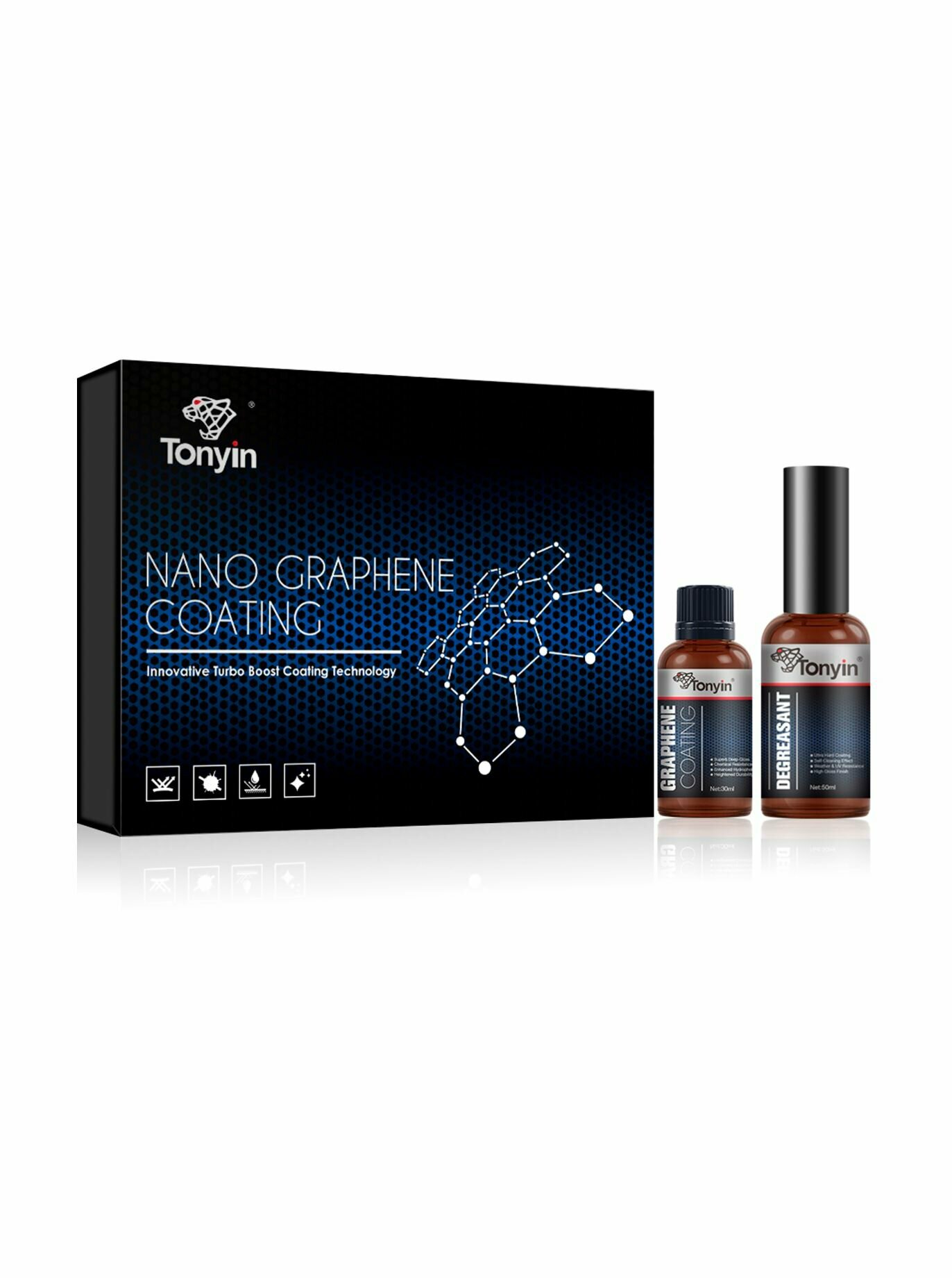 TC02A1 Нанографеновое покрытие NANO GRAPHENE COATING KIT TONYIN, 30 мл + 50 мл.