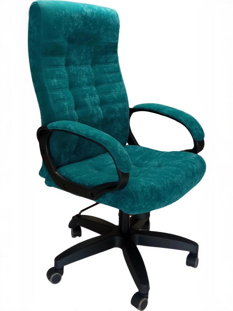 Кресло офисное компьютерное StylChairs Атлант Софт, обивка велюр, цвет изумруд