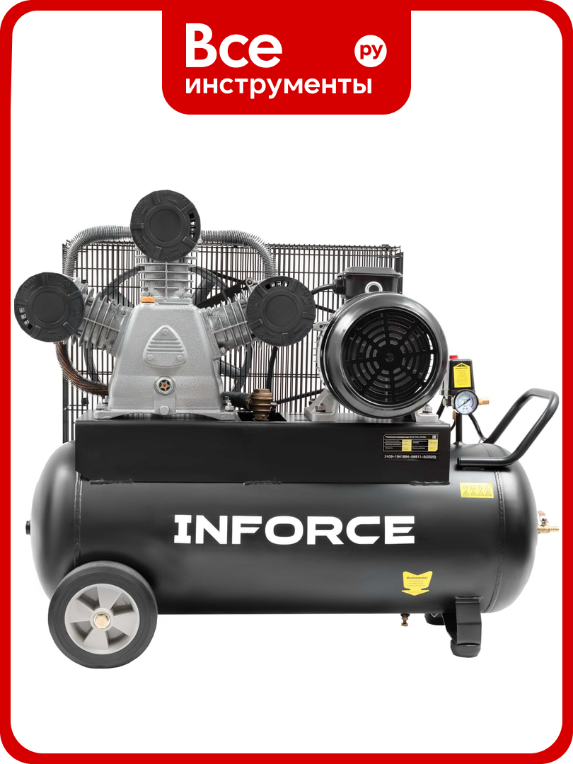 Ременной компрессор Inforce (100 л; 10 бар; 950 л/мин) IBCW-100L-3P/950