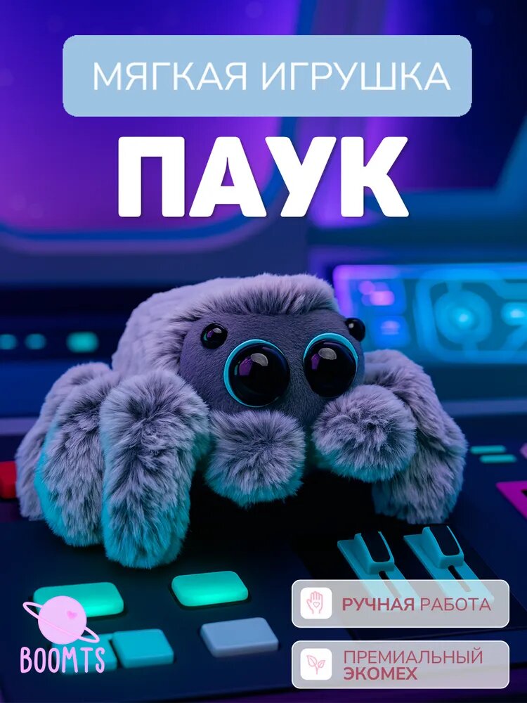 Мягкая игрушка паук подарок для девочек и мальчиков от 3 лет на Новый год