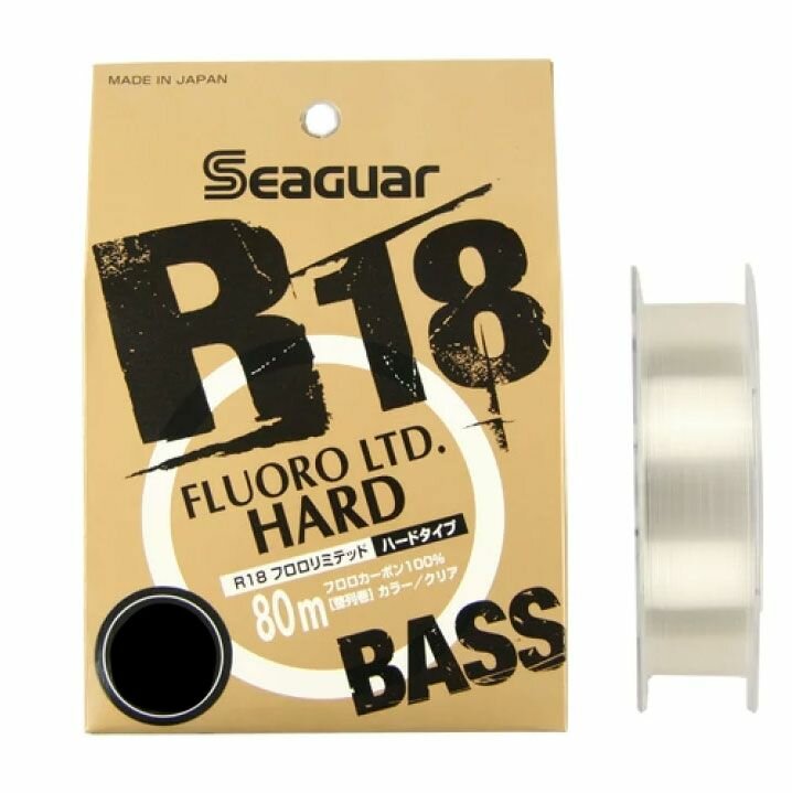 Флюорокарбон SEAGUAR Kureha R18 FLUORO LIMITED HARD BASS 80m Clear 4lb 0.165mm