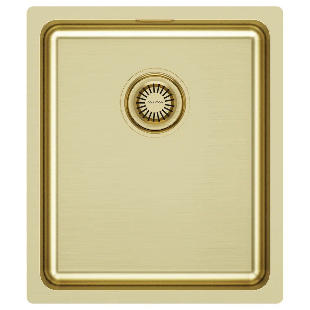 Мойка кухонная Paulmark PM904438-LG металлическая, 38x44, мойка для кухни, под столешницу, золотая, российская