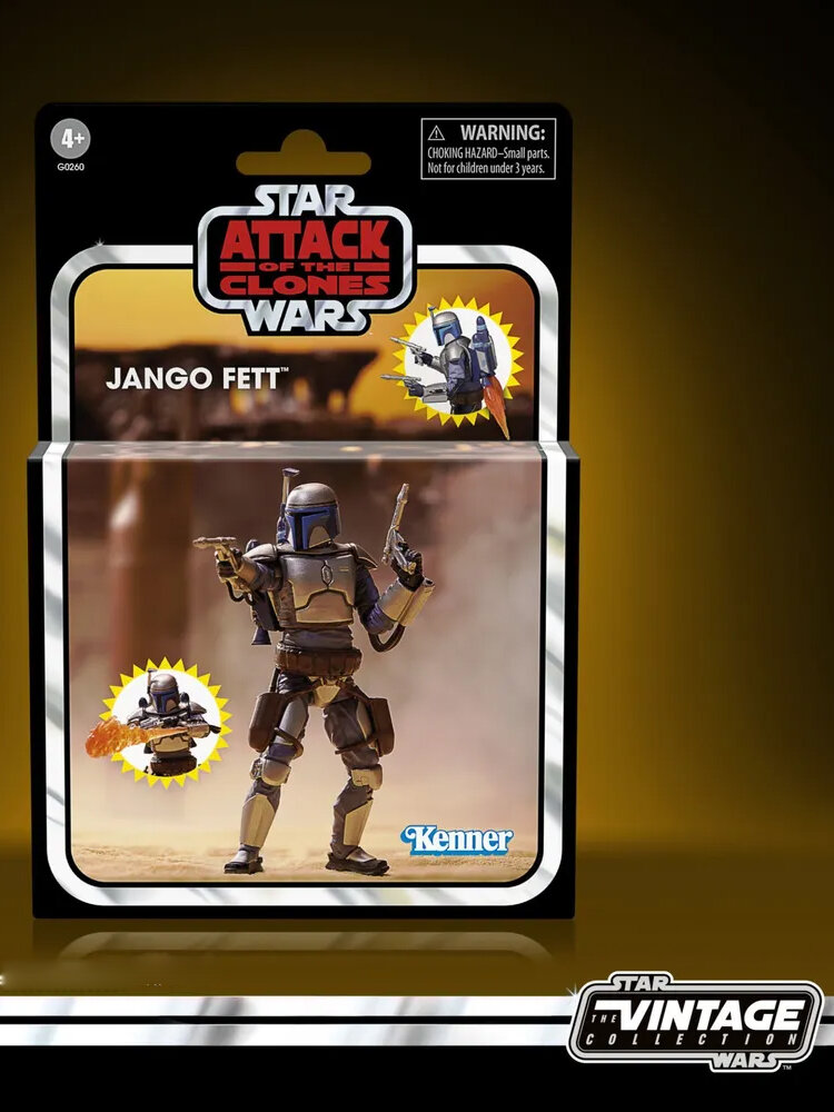 Фигурка Hasbro Star Wars, винтажная коллекция: Джанго Фетт, Атака клонов, 3,75 дюйма